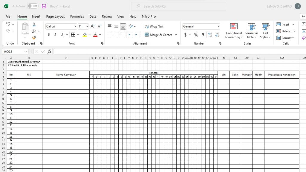 Cara Membuat Absensi Karyawan di Excel, Template Gratis! - OnTime Payroll