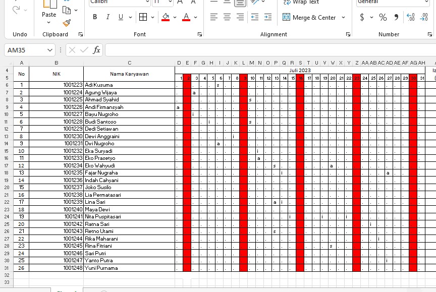 Cara Membuat Absensi Karyawan di Excel, Template Gratis! - OnTime Payroll Cara Membuat Absensi Karyawan di Excel, Template Gratis! - OnTime Payroll
