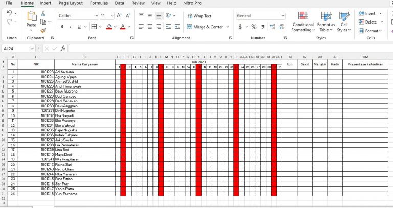 Cara Membuat Absensi Karyawan di Excel, Template Gratis! - OnTime Payroll
