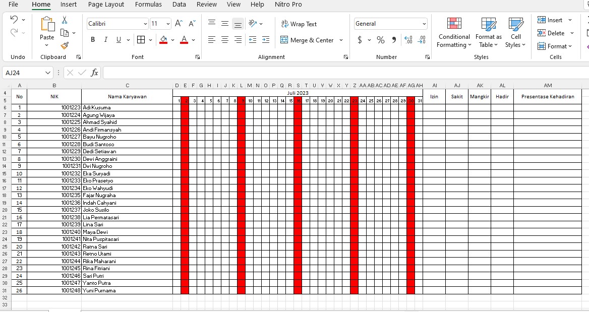 Cara Membuat Absensi Karyawan di Excel, Template Gratis! - OnTime Payroll Cara Membuat Absensi Karyawan di Excel, Template Gratis! - OnTime Payroll