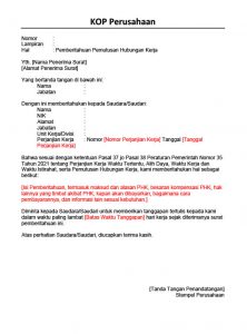 Contoh Surat PHK (Pemutusan Hubungan Kerja) dengan Berbagai Alasan ...
